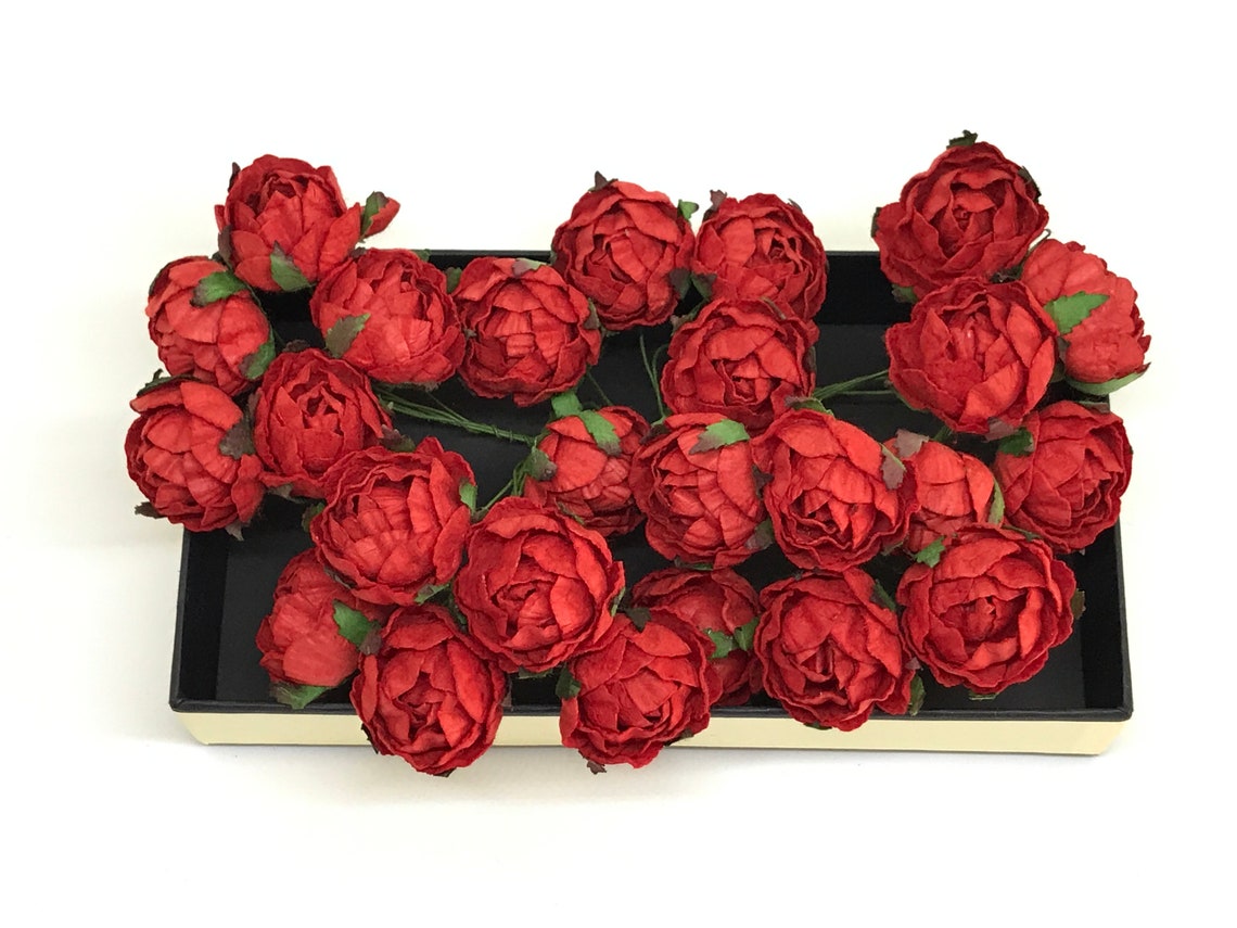 Red Paper Flowers, Mulberry Paper Flowers, Paper Flower Peonies ...