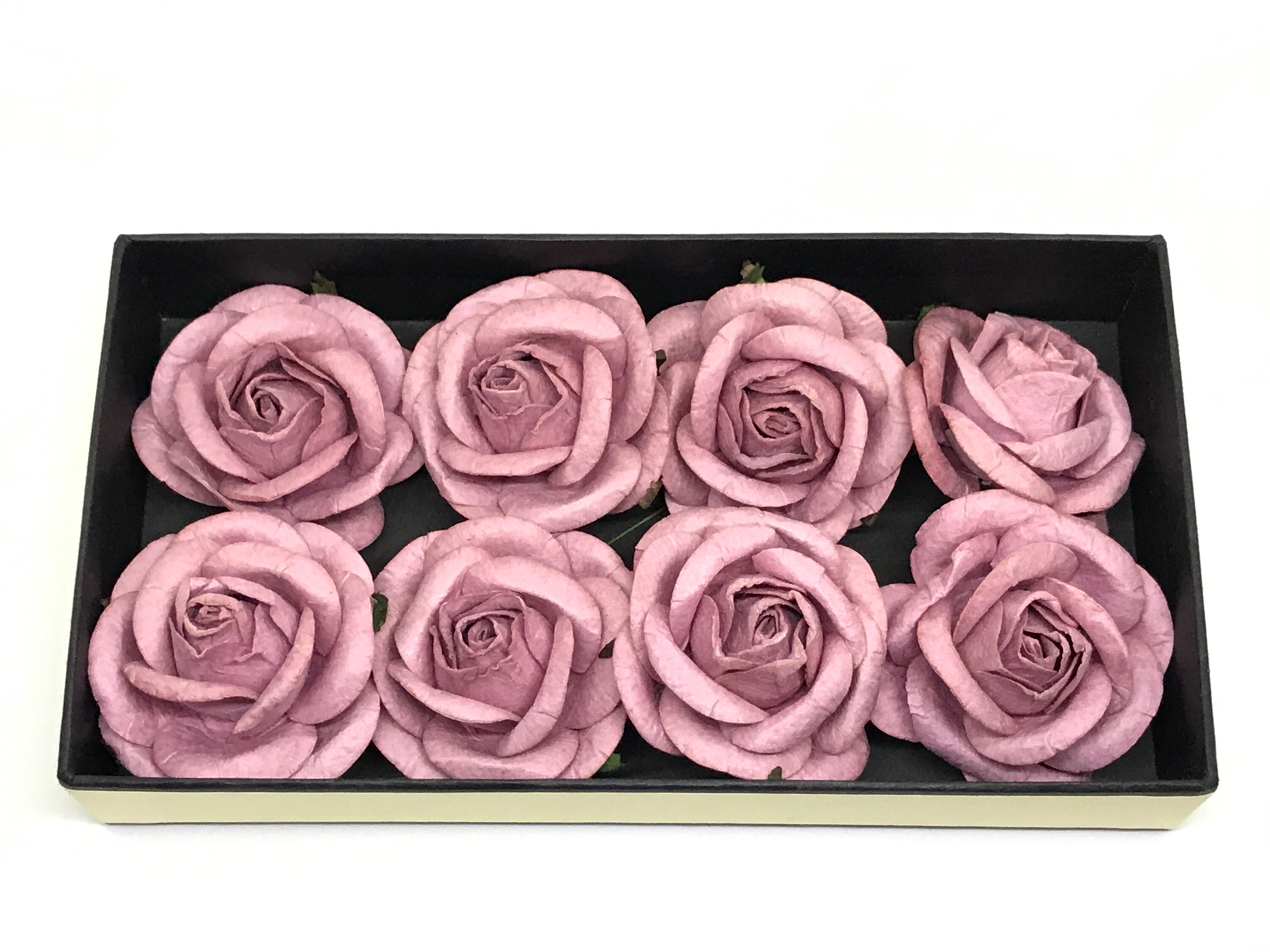 2 Mauve Paper Flowers Mauve Paper Rose Artificial - Etsy