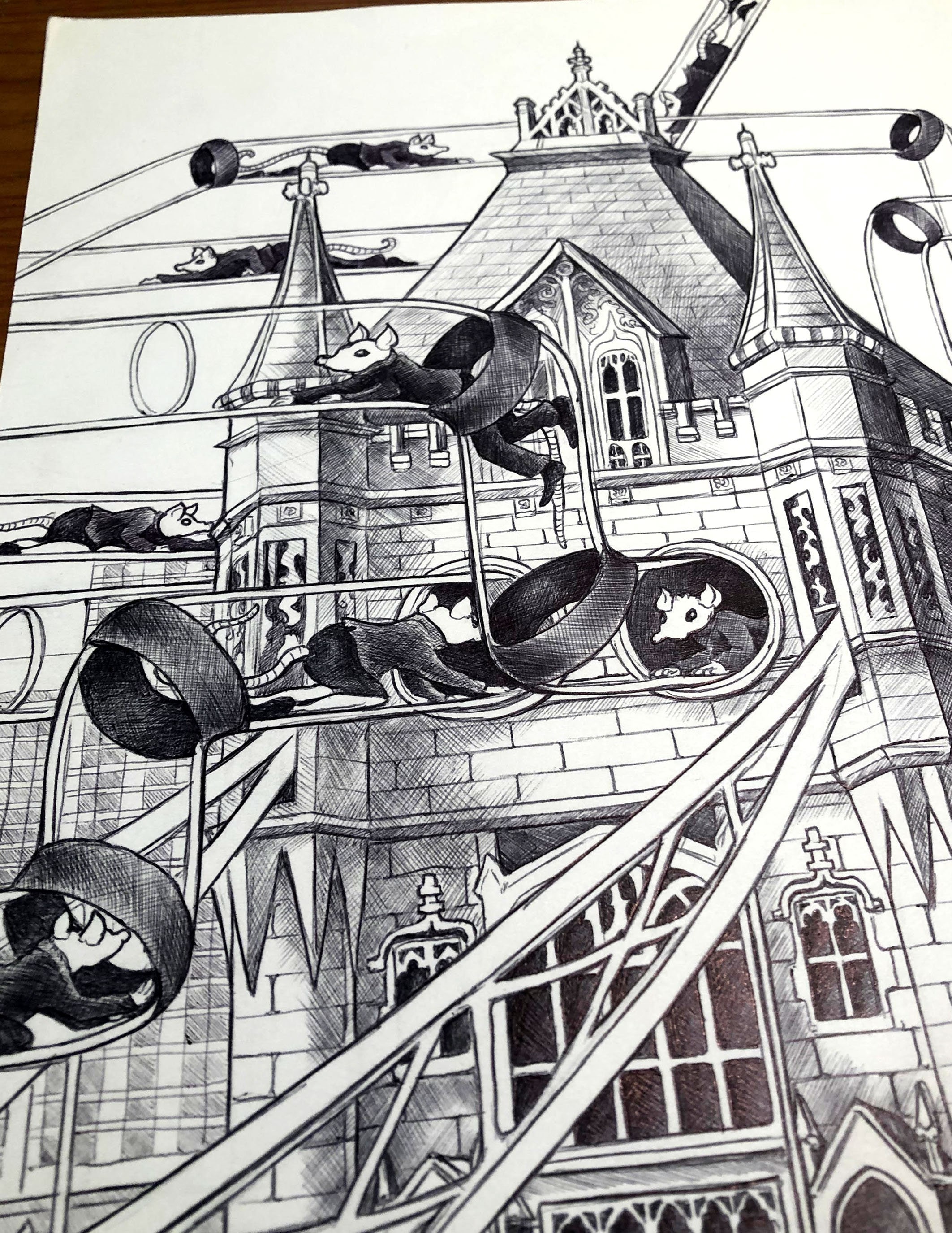 London Rat Race Original Drawing - Etsy