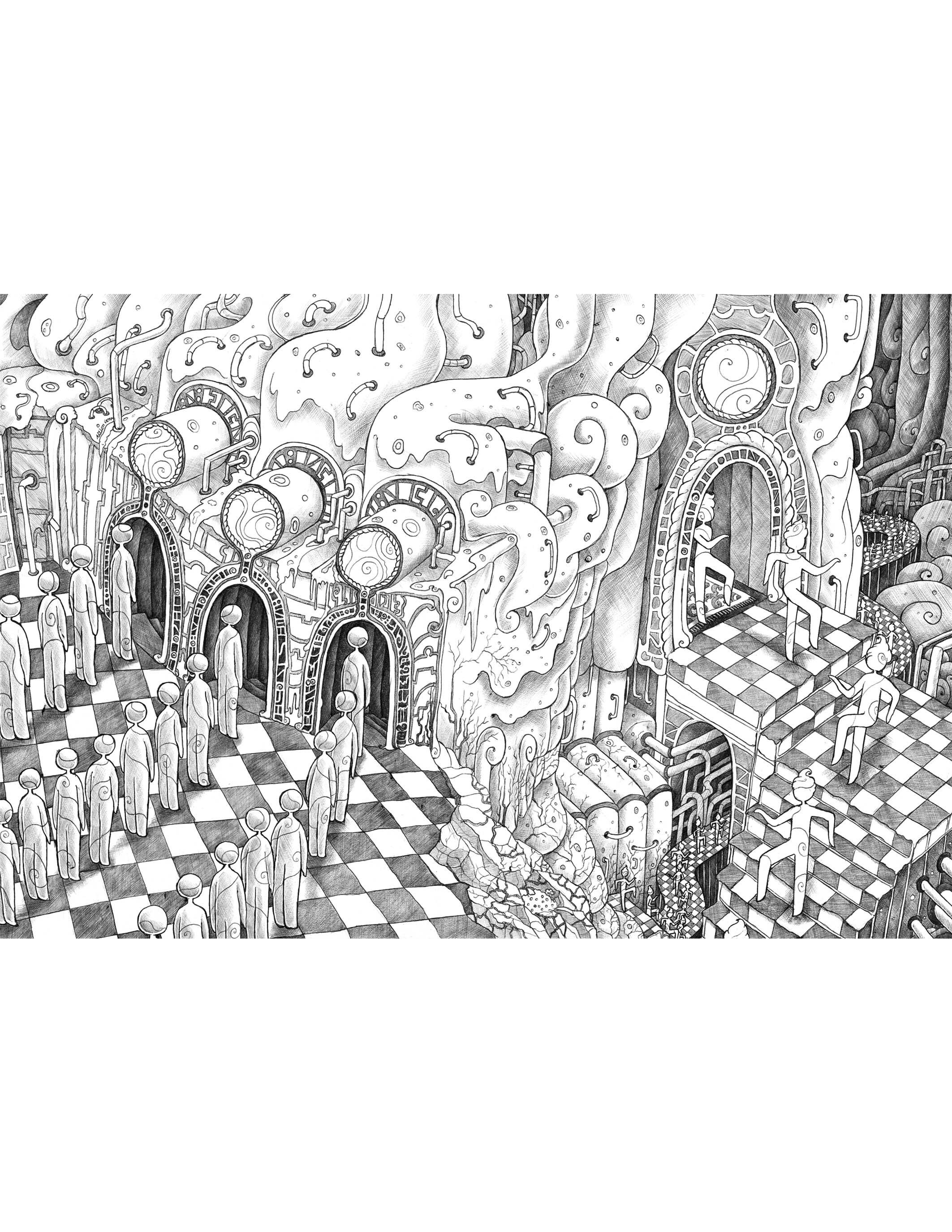 Original Ballpoint Pen Drawing Neapolitan People - Etsy