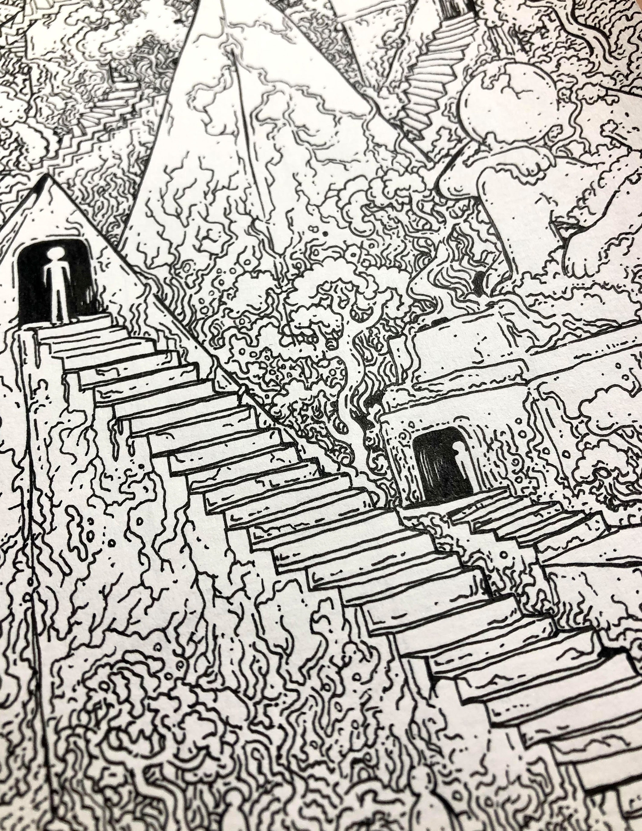 Original Pen Drawing - the Temple - Etsy