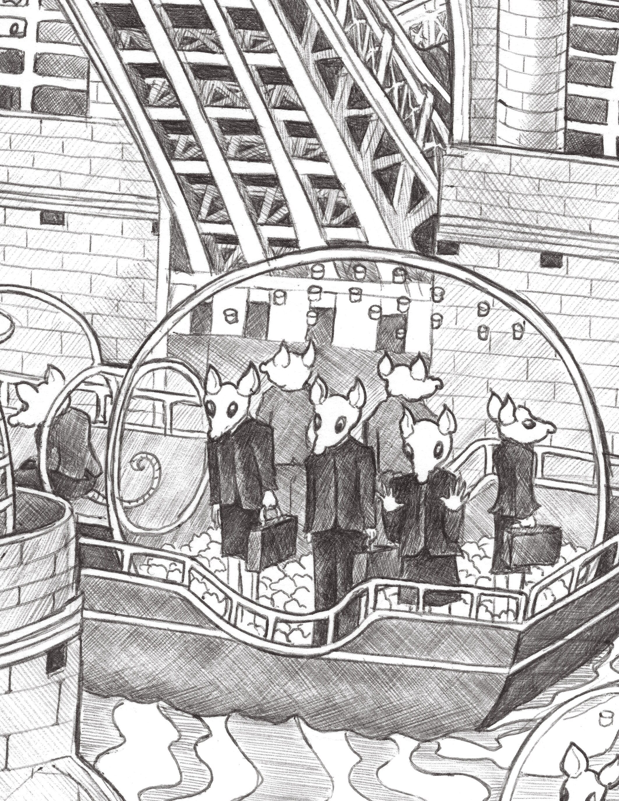 London Rat Race Original Drawing - Etsy
