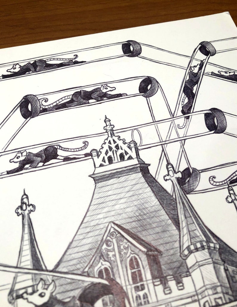 London Rat Race Original Drawing - Etsy