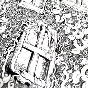 Original Vine Windows Drawing - Etsy