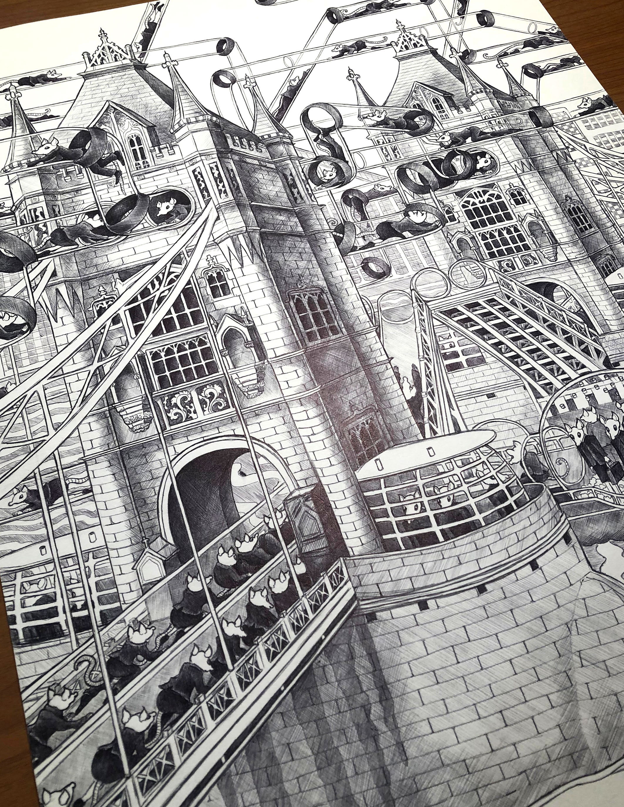 London Rat Race Original Drawing - Etsy