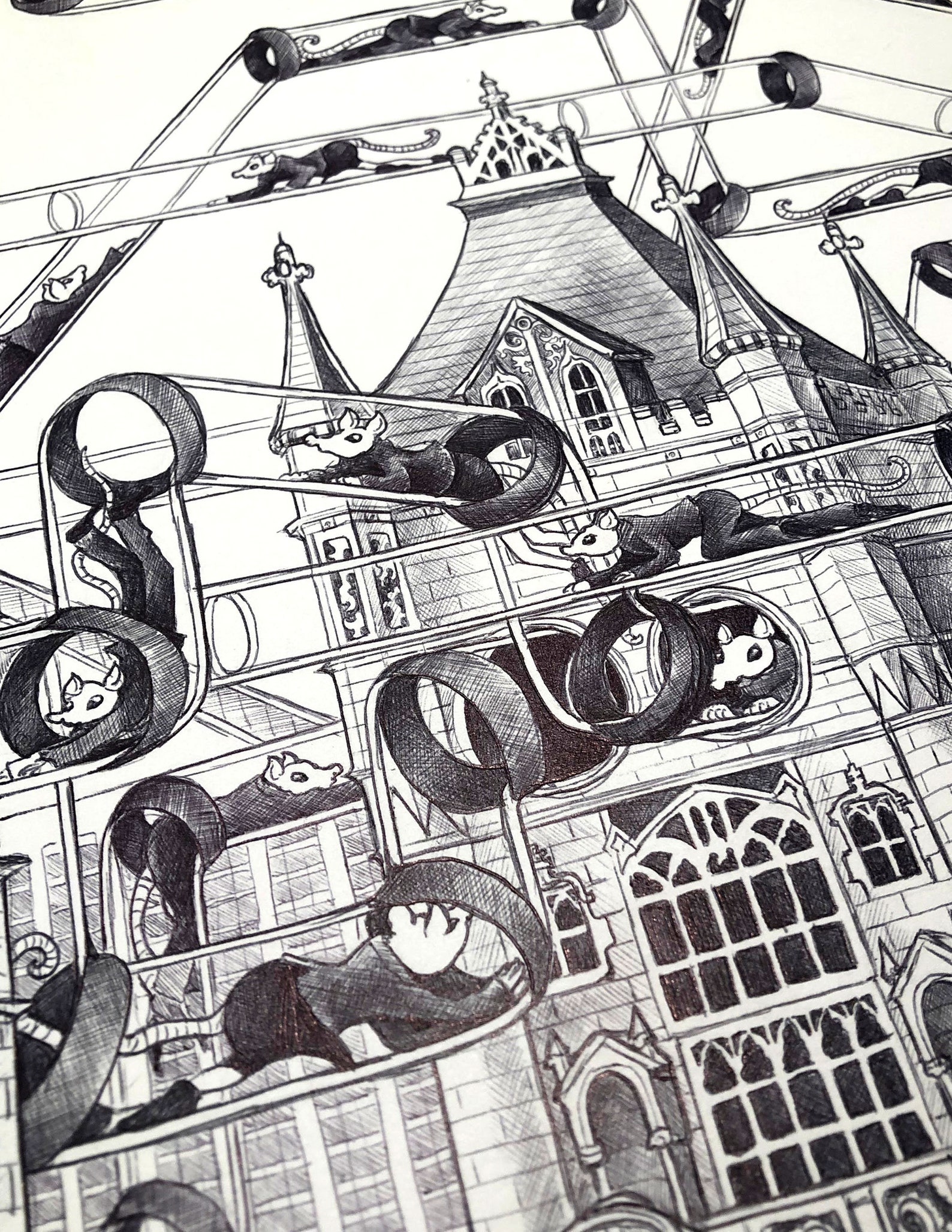 London Rat Race Original Drawing - Etsy