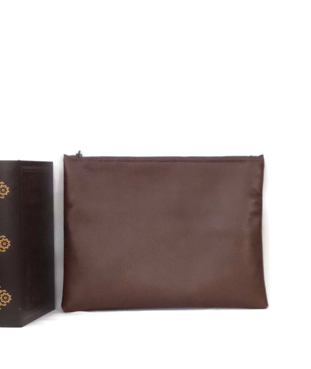 Clutch Bag - Large Oversize Fold Over Fabric and Leather Clutch Bag ...