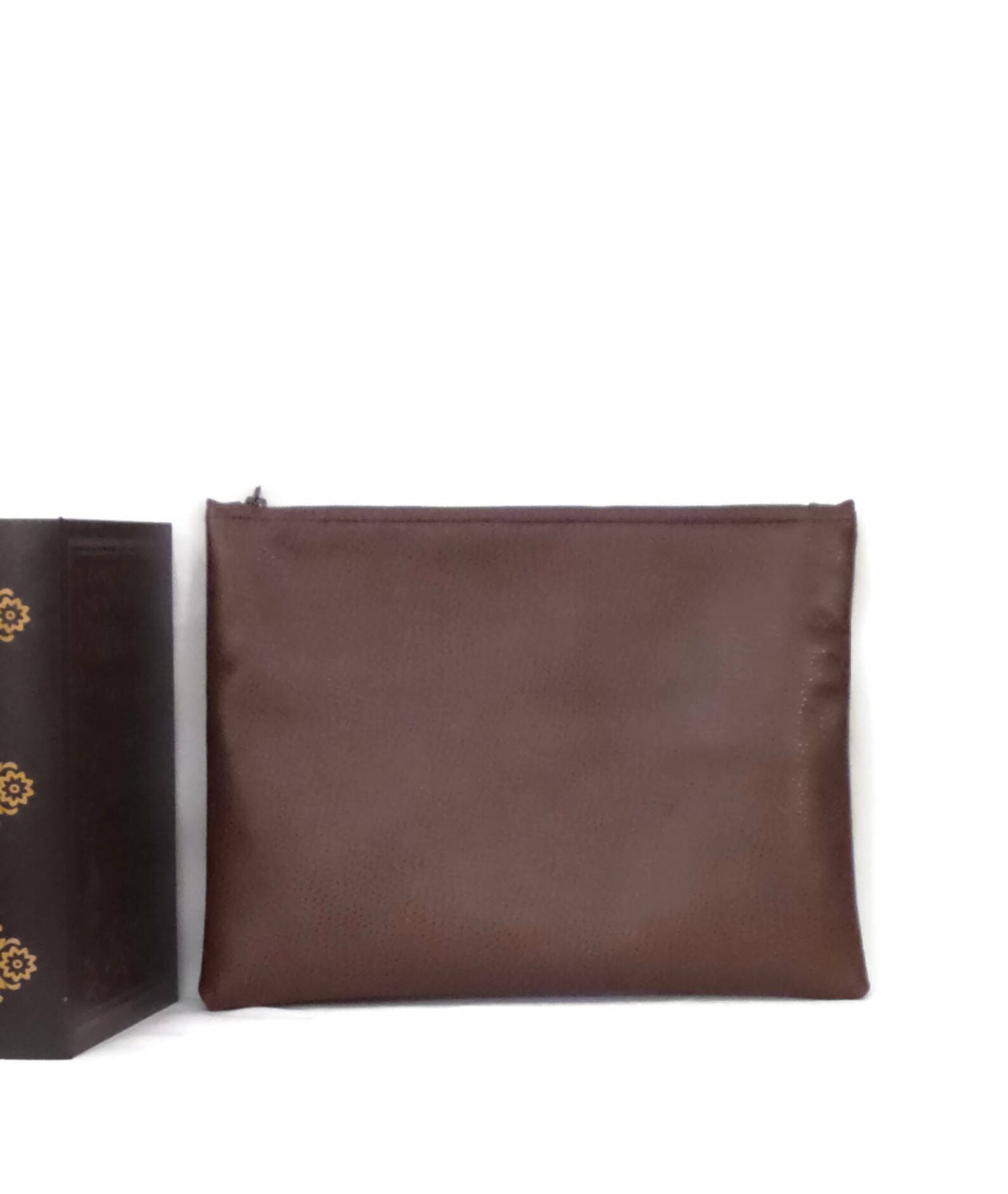 Clutch Bag - Large Oversize Fold Over Fabric and Leather Clutch Bag ...