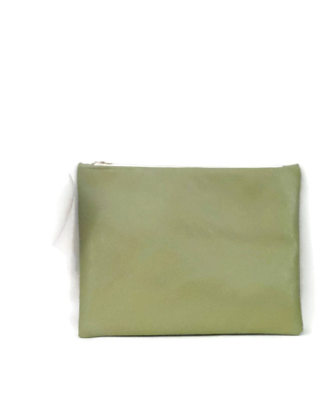 Clutch Bag - Large Oversize Fold Over Leather Clutch Bag - Green Faux ...