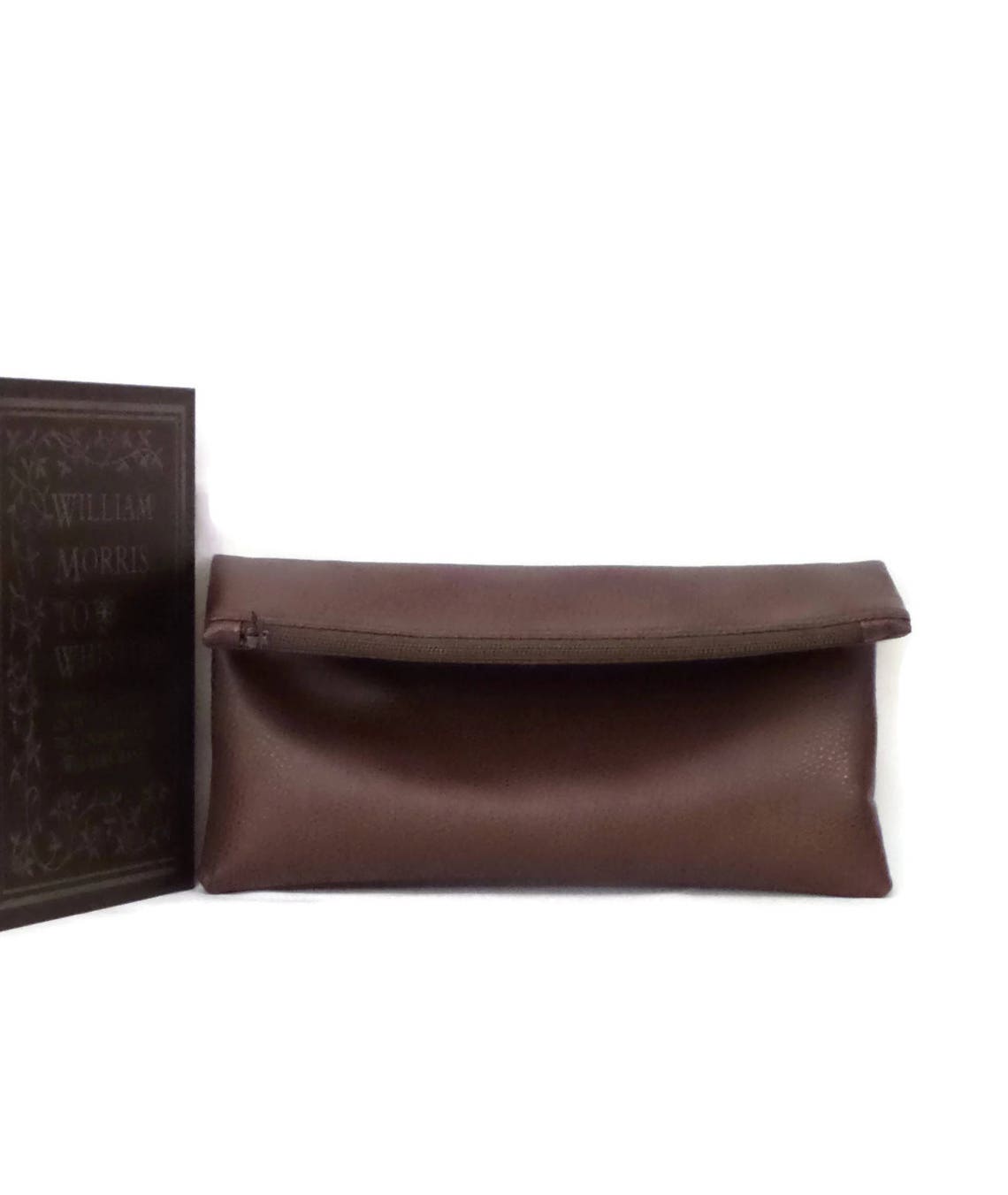 Clutch Bag - Large Oversize Fold Over Fabric and Leather Clutch Bag ...