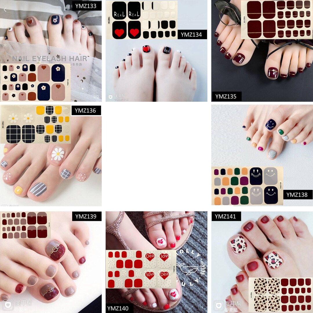 1PC Toenail Art Full-cover Sticker Sheet for Toenail Sticker Polish ...