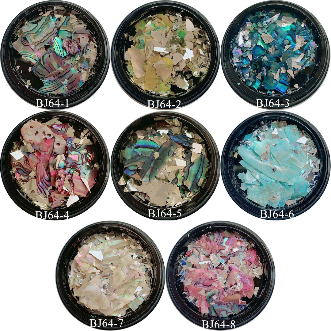 1jar Nail Art Shell Pieces With Glitter Pieces Mix in Jars Nail Art ...