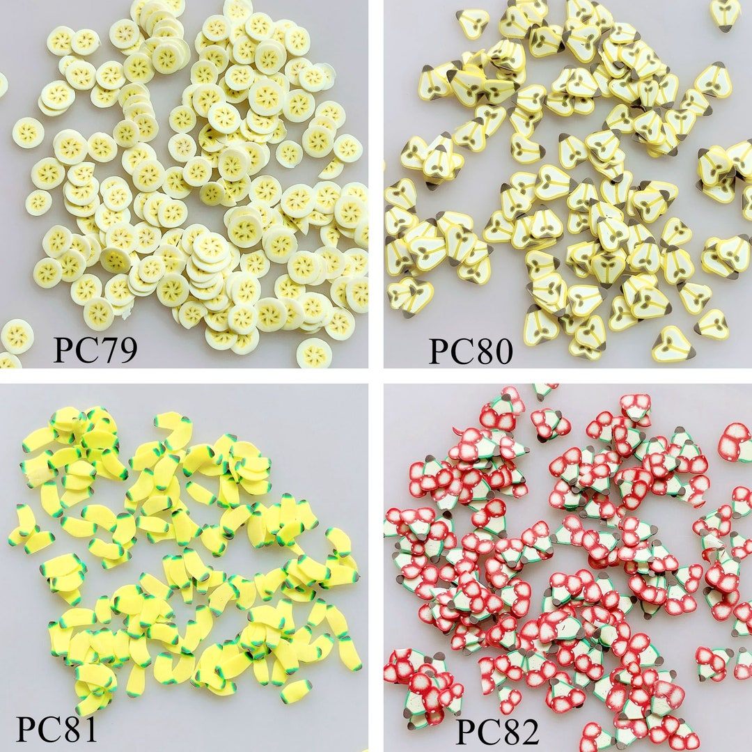20g/bag Polymer Clay Slices 3D 5mm Polymer Clay Sticker Fruit Pear ...