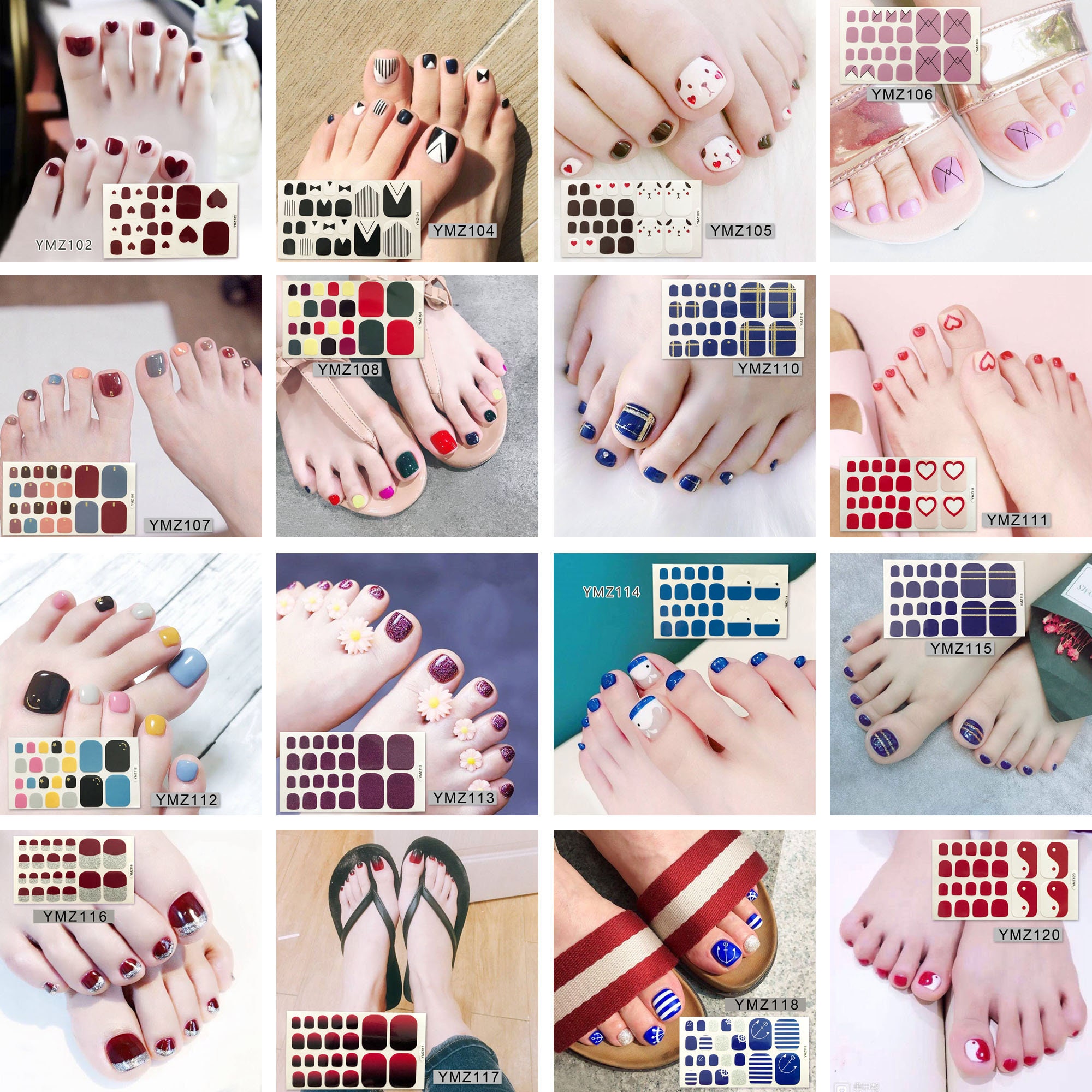 1PC Toenail Art Full-cover Sticker Sheet for Toenail Sticker | Etsy