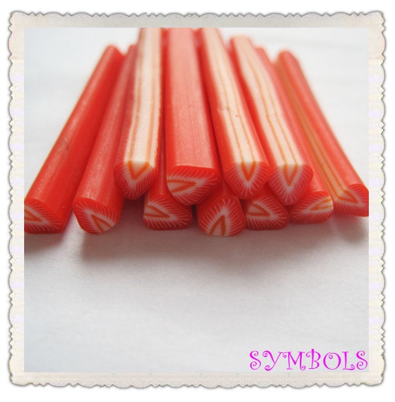 A-12 5PCS Strawberry Polymer Clay Cane Stick DIY Accessory - Etsy