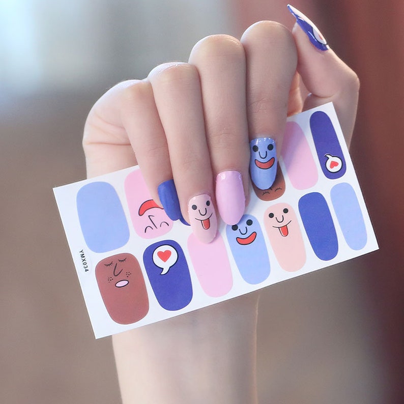 Nail Art Full-cover Sticker Sheet 14tips Sticker Polish - Etsy