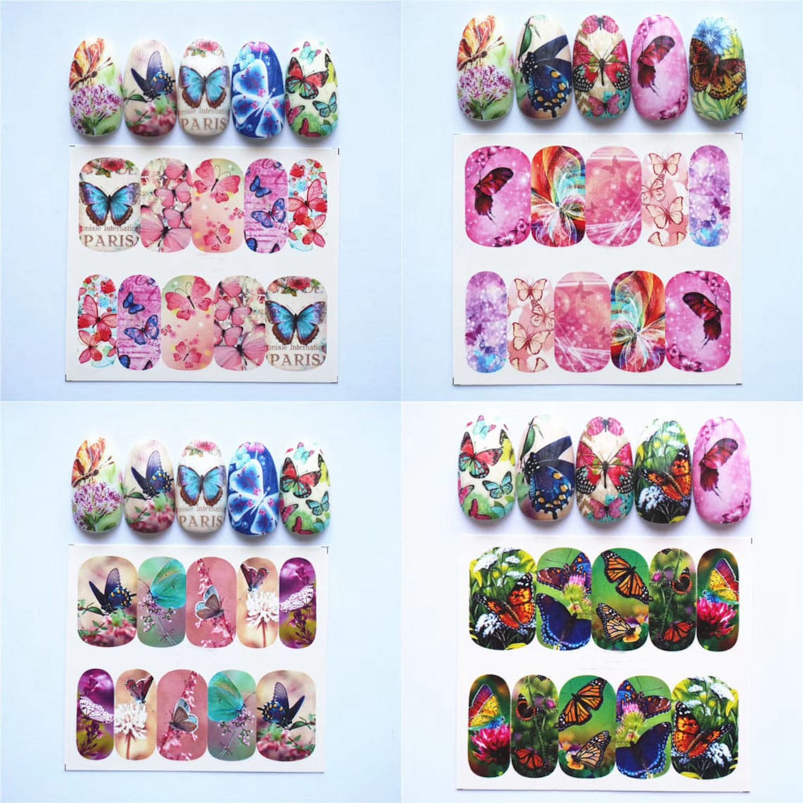 12 Sheets Nail Art Water Decal Water Transfere Sticker Sheet | Etsy