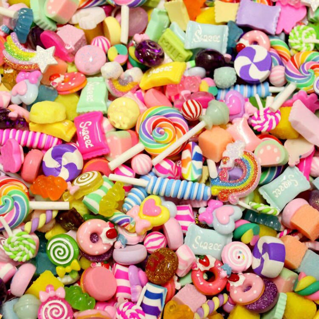 1bag Resin Randomly Mixed Candy Sweet Lollipop Craft Cabochons for ...