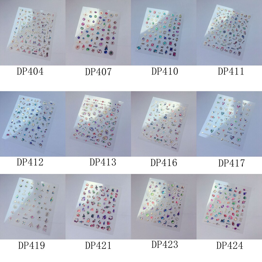 Nail Art Sticker Diamond Shape Sticker Rhinestone Sticker Sheet DP404 ...