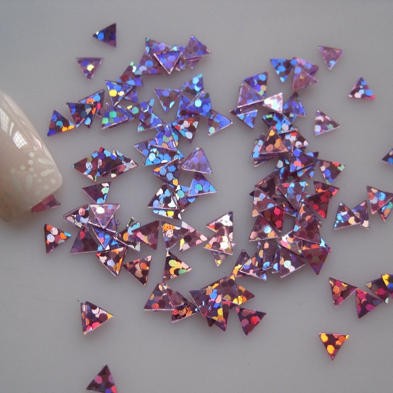 GD25-4 20g/bag Laser Pink Triangle Glitter Nail Art Glitter | Etsy