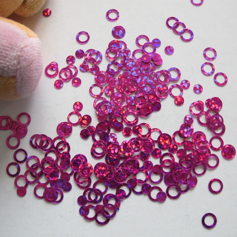 GD3-7 20g/bag Hot Pink Circle Glitter Nail Art Glitter Pieces - Etsy