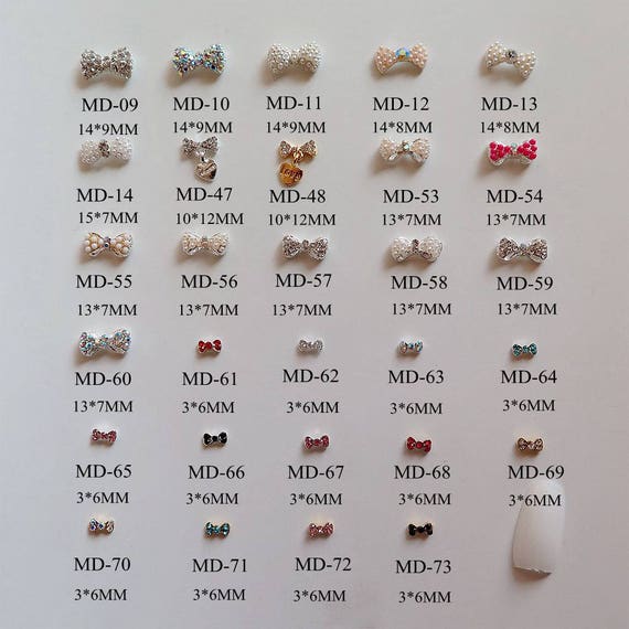 5pcs Fancy Metal Charms Bow Tie Series Deco Charms Nail Art - Etsy