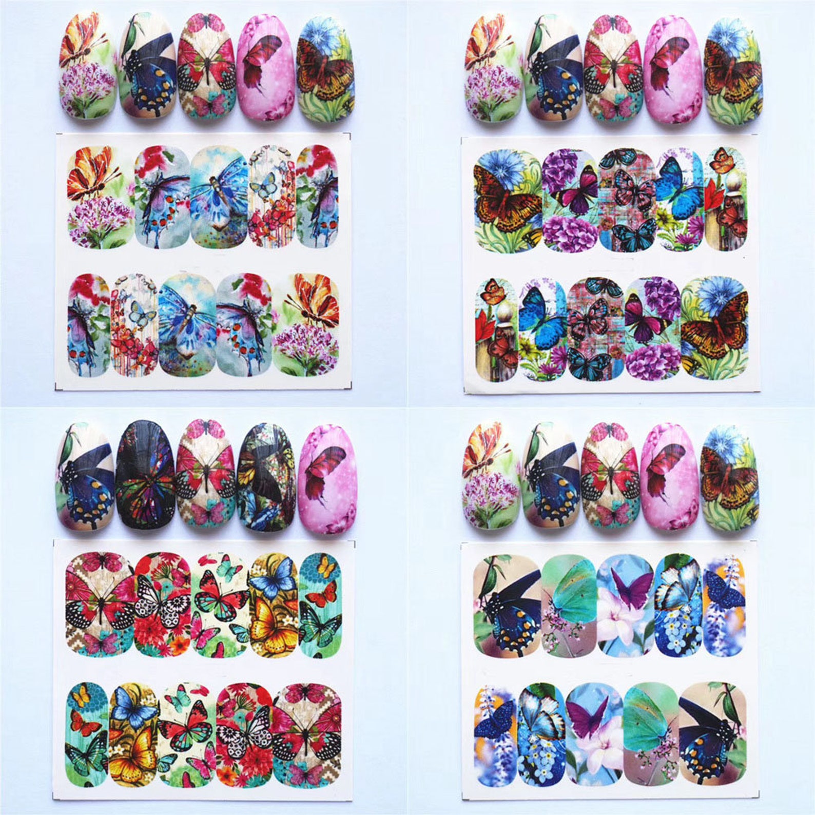 12 Sheets Nail Art Water Decal Water Transfere Sticker Sheet | Etsy