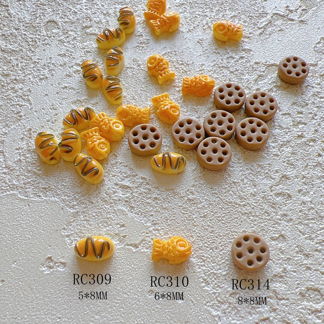 30pcs Cute Cookie Biscuit and Bread Resin Decoration Nail Art ...