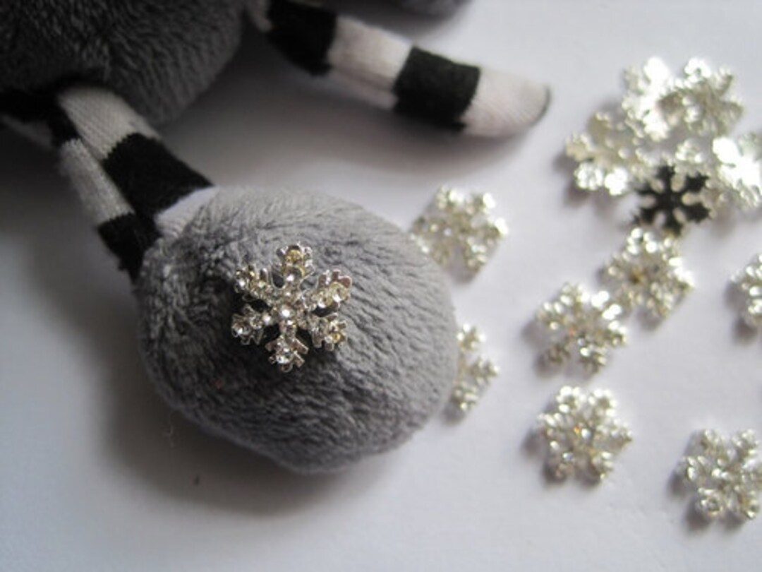 MD-151 5pcs Fancy Metal Charms Crystal Rhinestone Snowflake Charms Nail ...