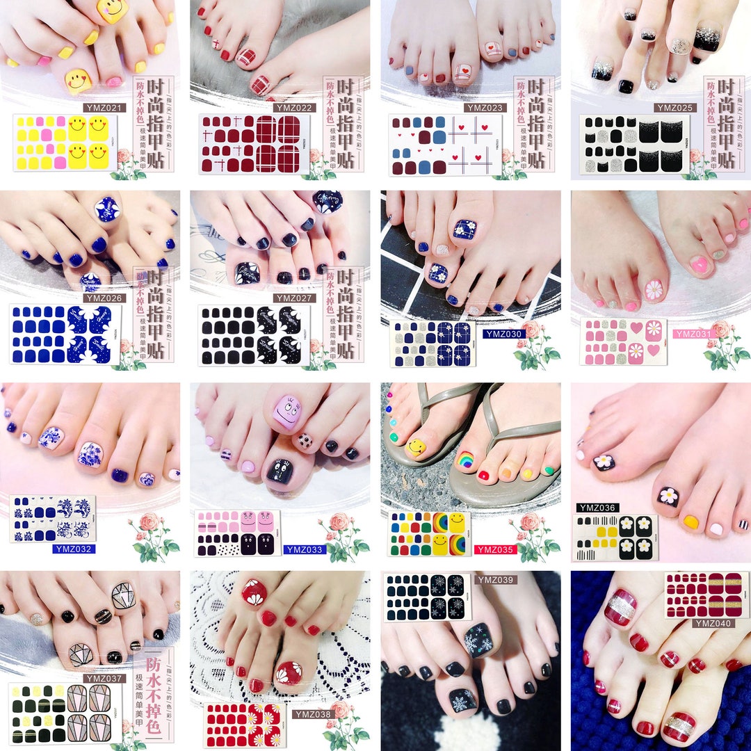 1PC Toenail Art Full-cover Sticker Sheet for Toenail Sticker Polish ...