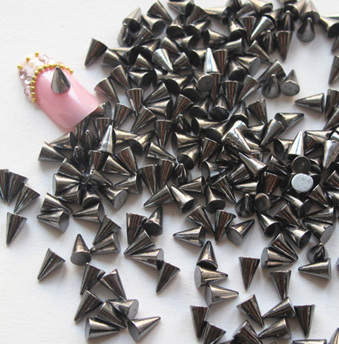 RC-159-3 30pcs Gunmetal Color Plastic Spike Stud Nail Art Decoration ...