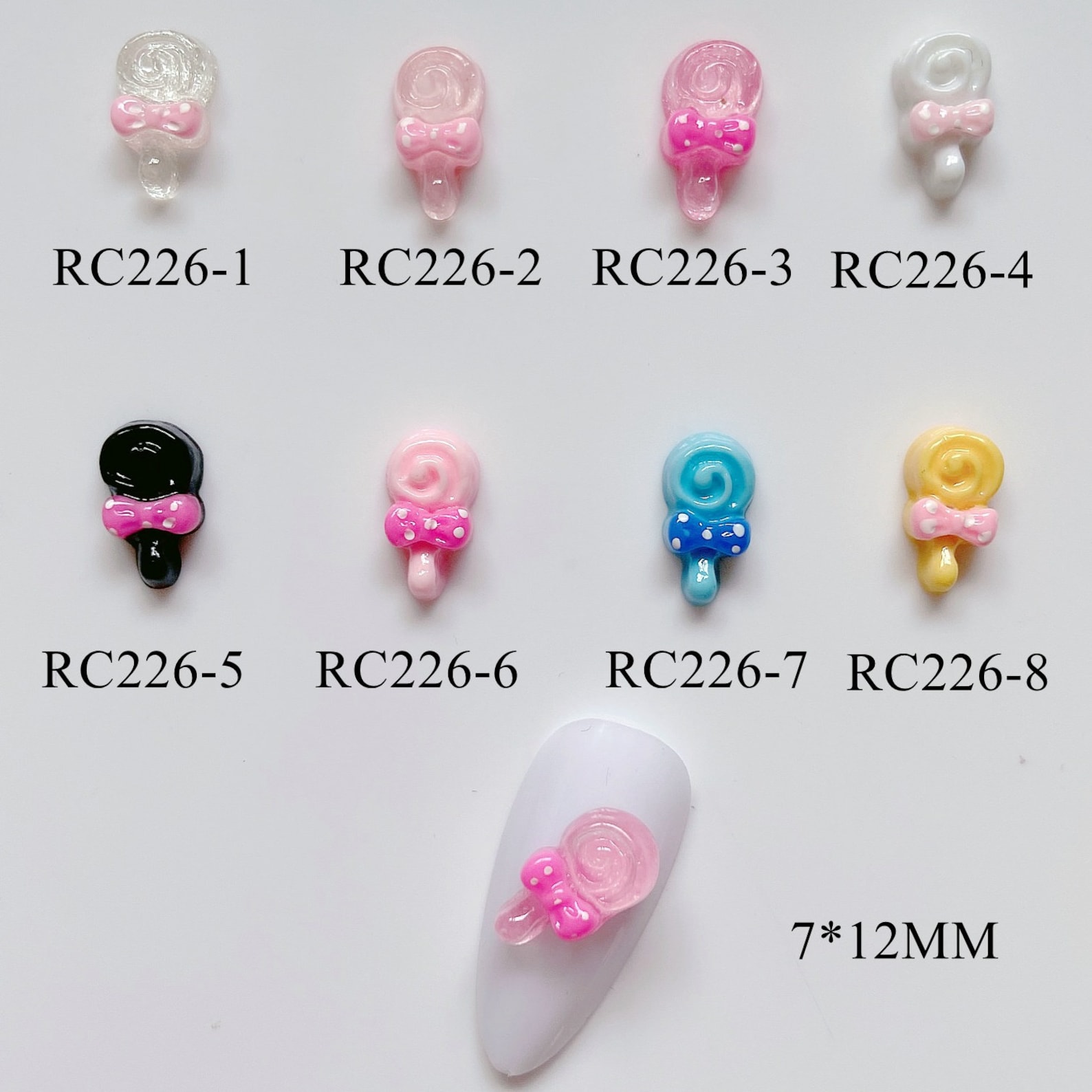 30pcs Cute Nail Art Lollipop Candy Shape Resin Decoration Nail - Etsy