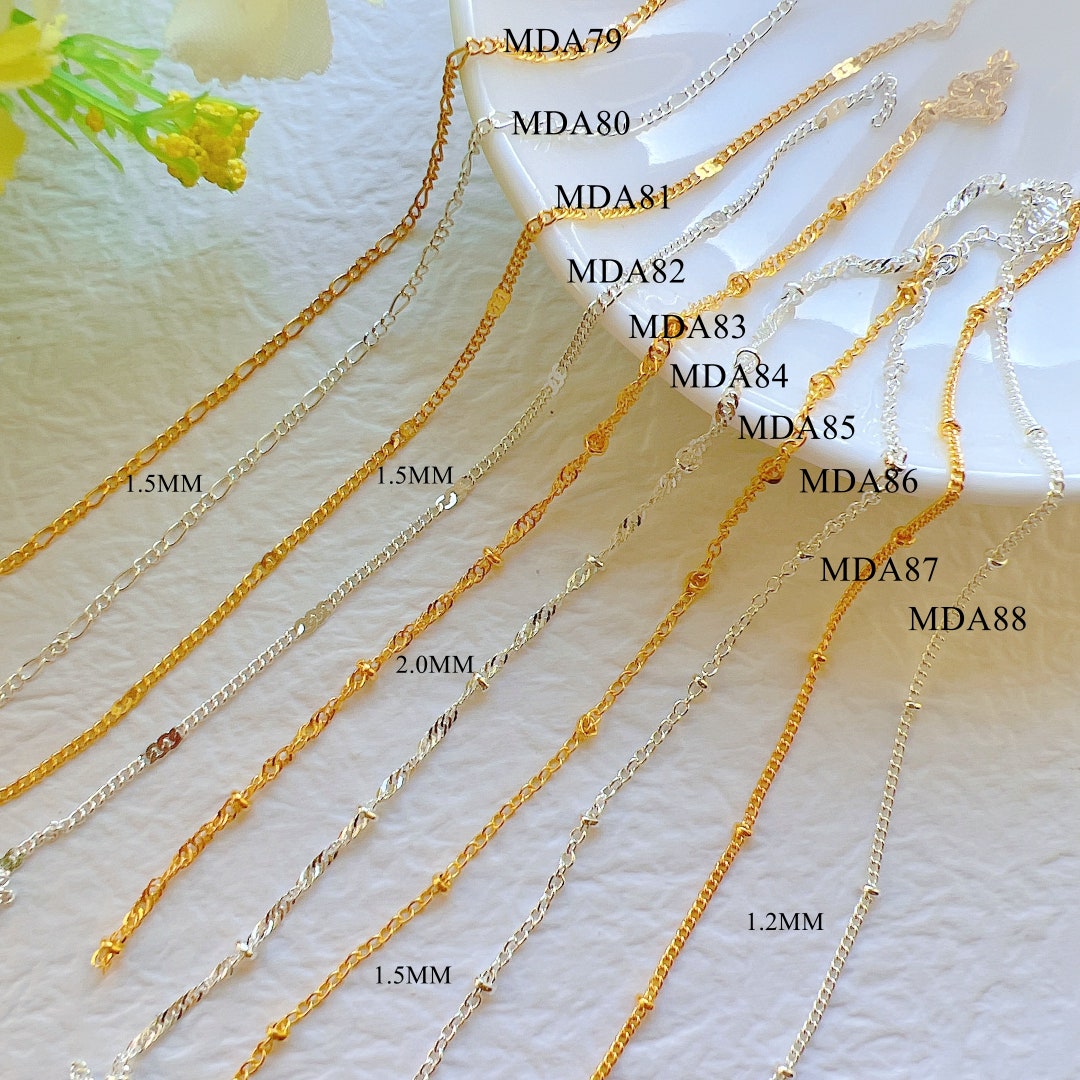 1M Metal Chain Gold and Silver Color Metal Nail Decoration MDA79-88 - Etsy