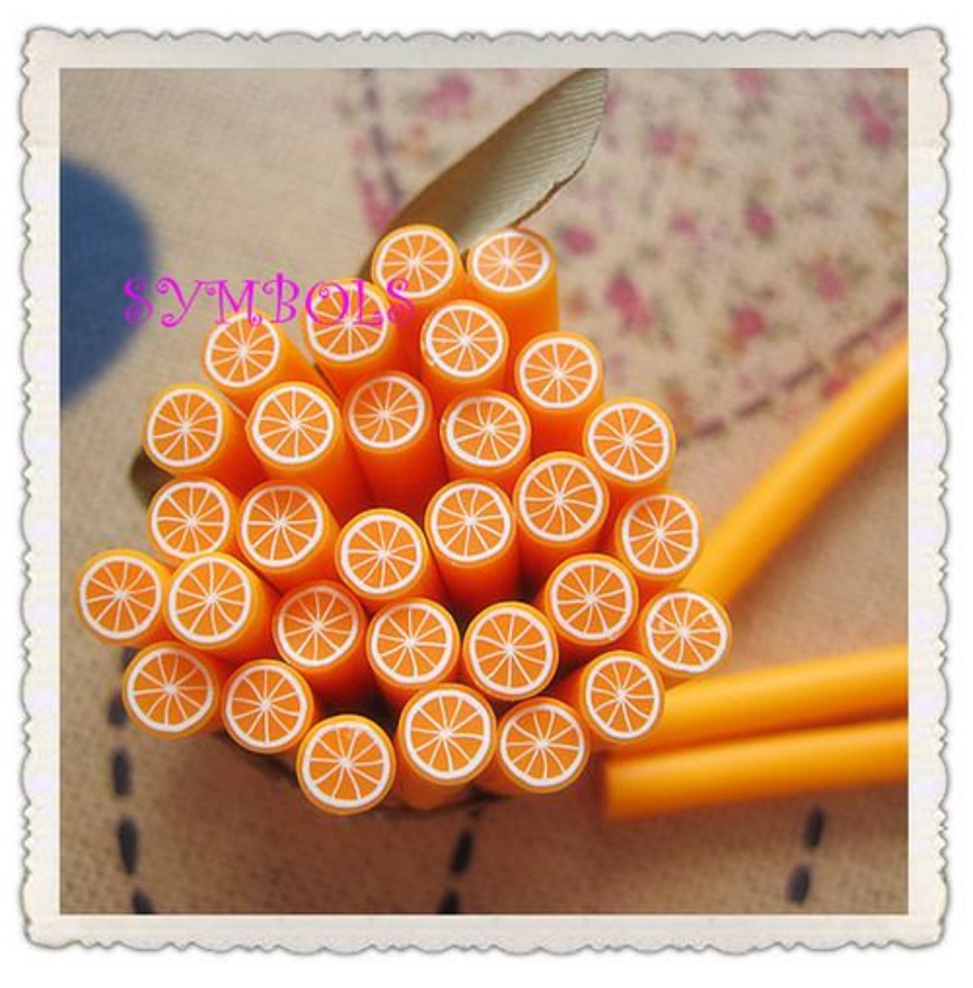 A-08 5PCS Orange Polymer Clay Cane Stick DIY Accessory - Etsy