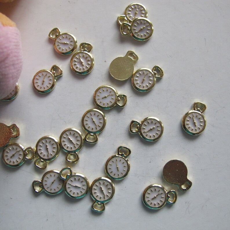 MD-380 5pcs Fancy Metal Charms Gold Alarm Charms Nail Art Decoration ...