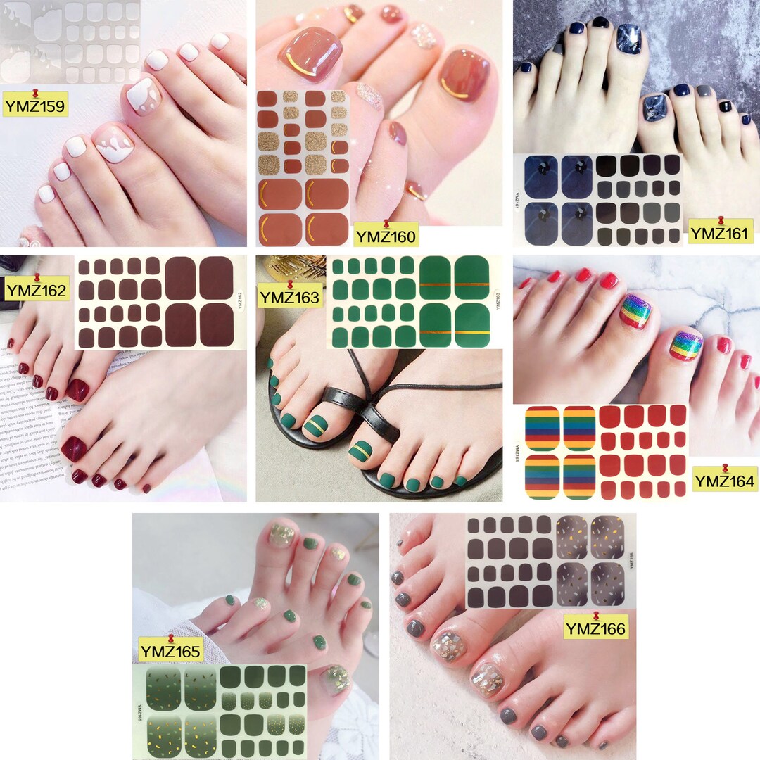 1PC Toenail Art Full-cover Sticker Sheet for Toenail Sticker Polish ...