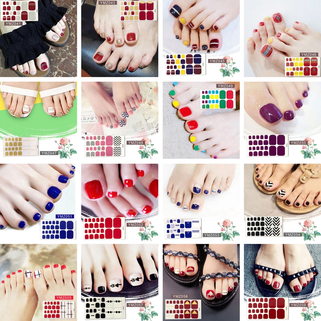 1PC Toenail Art Full-cover Sticker Sheet for Toenail Sticker Polish ...