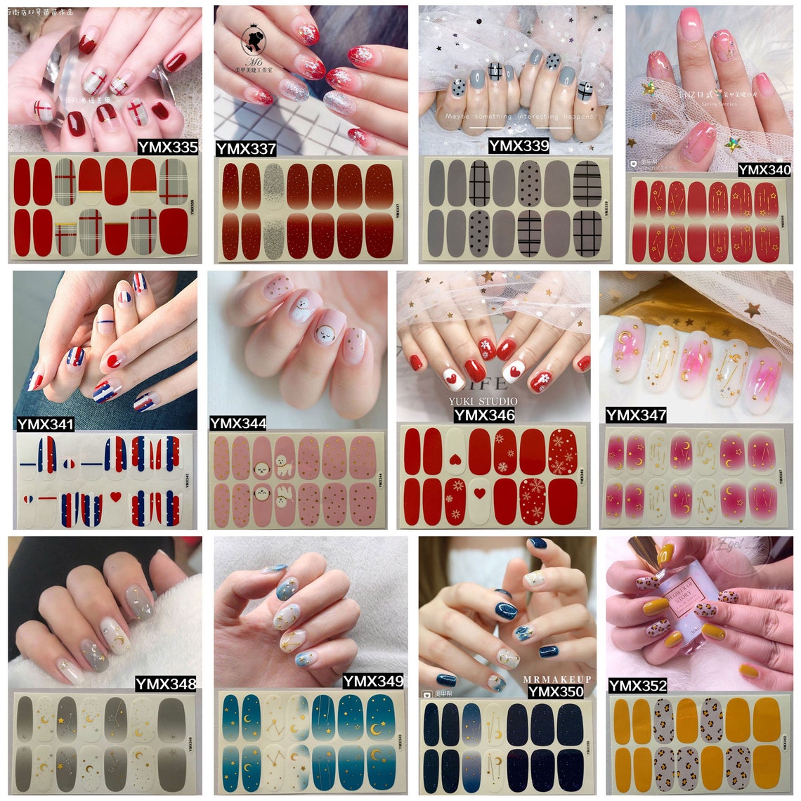 Nail Art Full-cover Sticker Sheet 14tips Sticker Polish - Etsy