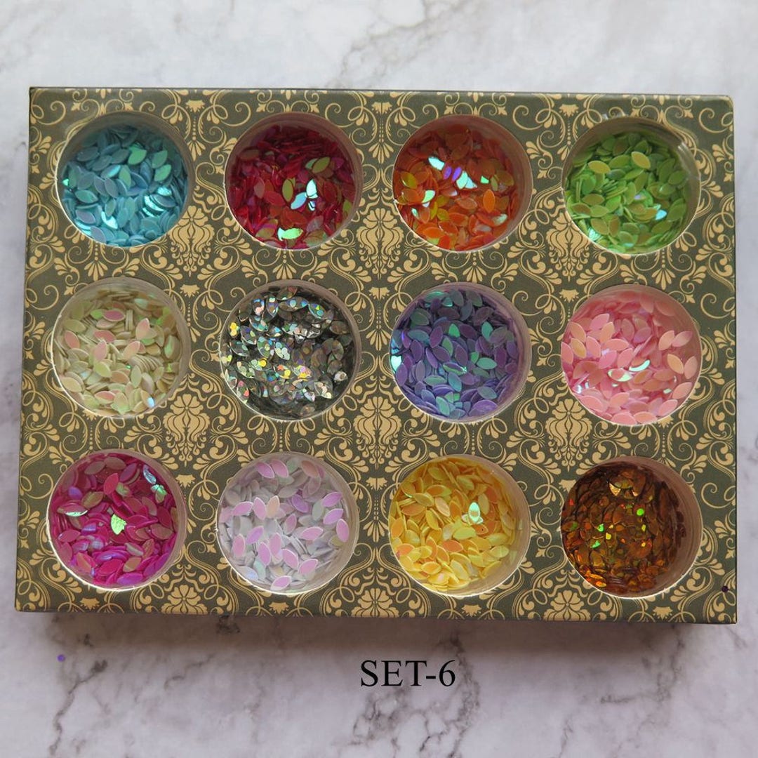 1SET 12 Different Colors of Nail Art Different Glitter Set Nail Art DIY ...