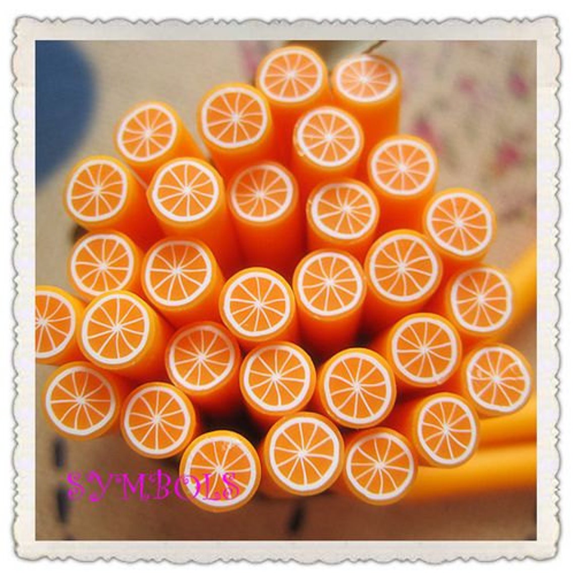 A-08 5PCS Orange Polymer Clay Cane Stick DIY Accessory | Etsy