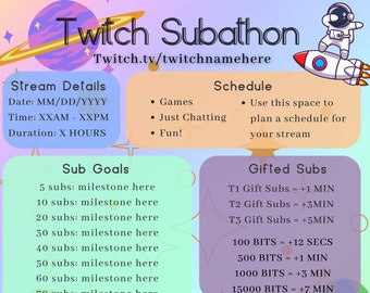 Twitch Subathon Flyer - Etsy