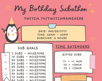 Twitch Subathon Flyer - Etsy