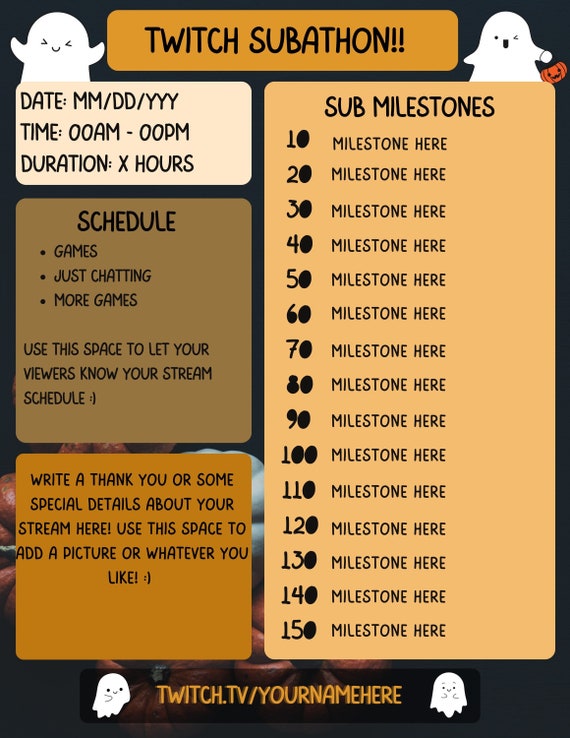 Twitch Subathon Flyer - Etsy