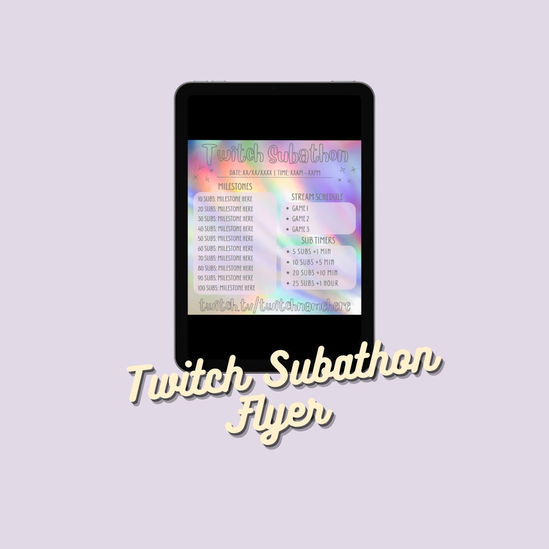 Twitch Subathon Flyer - Etsy