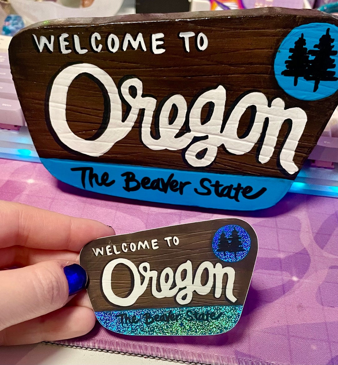 Oregon PNW Sticker National Park State Park Retro Sign Style Welcome ...
