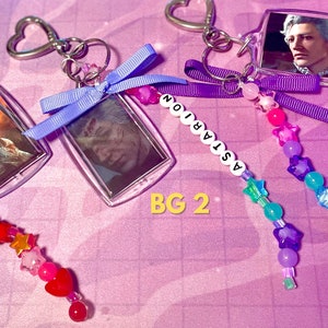 Kawaii Rainbow Hand Beaded Anime Daddy Keychain Heart Clippy Sparkly ...