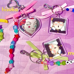 Kawaii Rainbow Hand Beaded Anime Daddy Keychain Heart Clippy Sparkly ...
