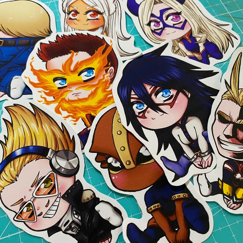 Anime Chibis Stickers Heroes - Etsy
