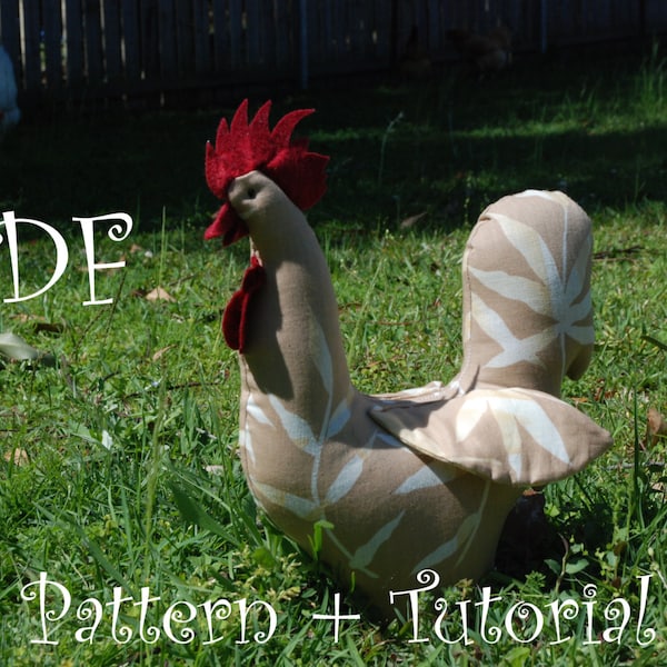 Stuffed Rooster Sewing Pattern - Etsy