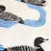 Three Loons Tea Towel - Linocut - Designed and Handprinted in Maine - Etsy